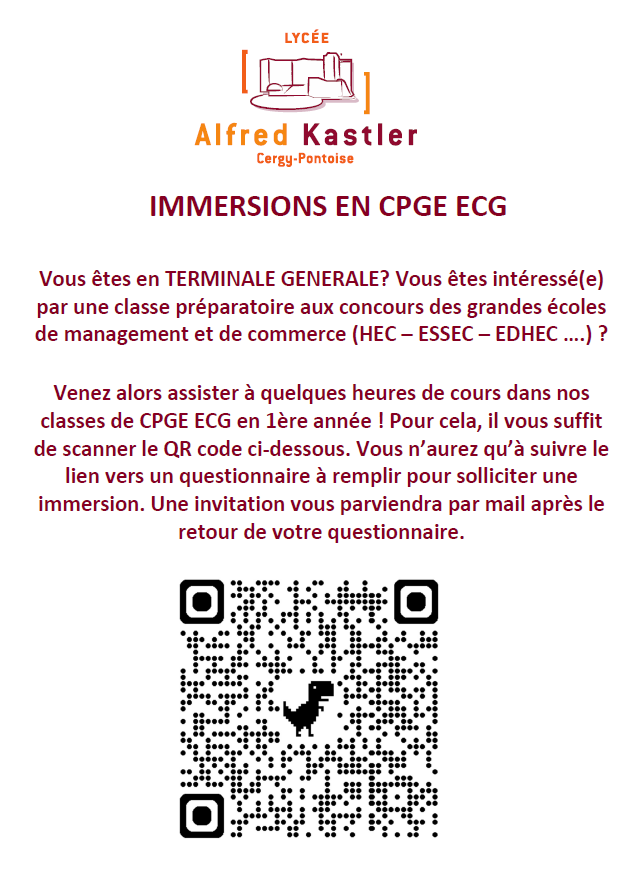 Immersion en classe préparatoire ECG ou ECT au lycée Kastler de Cergy ...